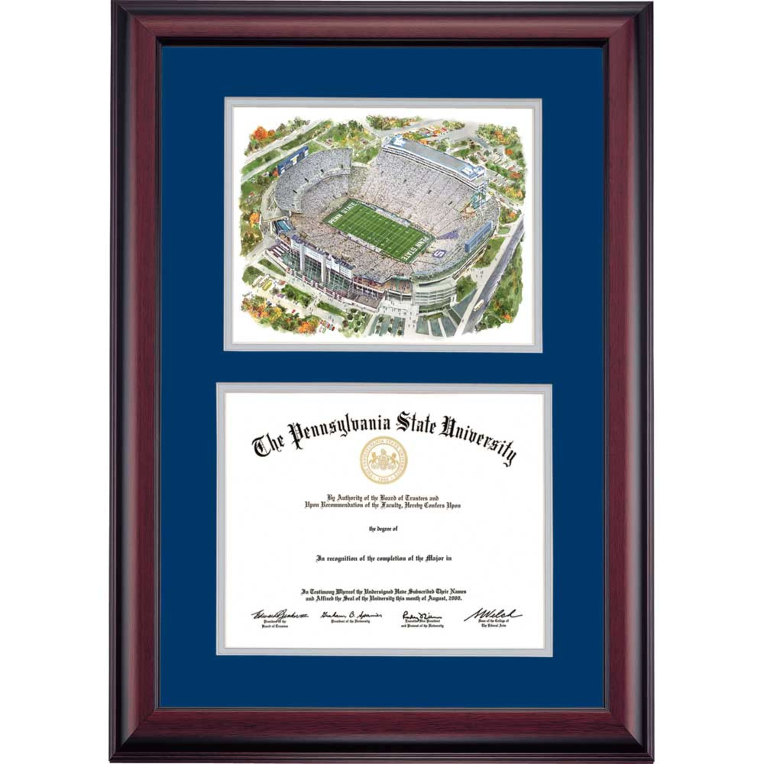 Dawn Diploma Frame for Penn State PSU, Navy/Gray Mat with Beaver ...