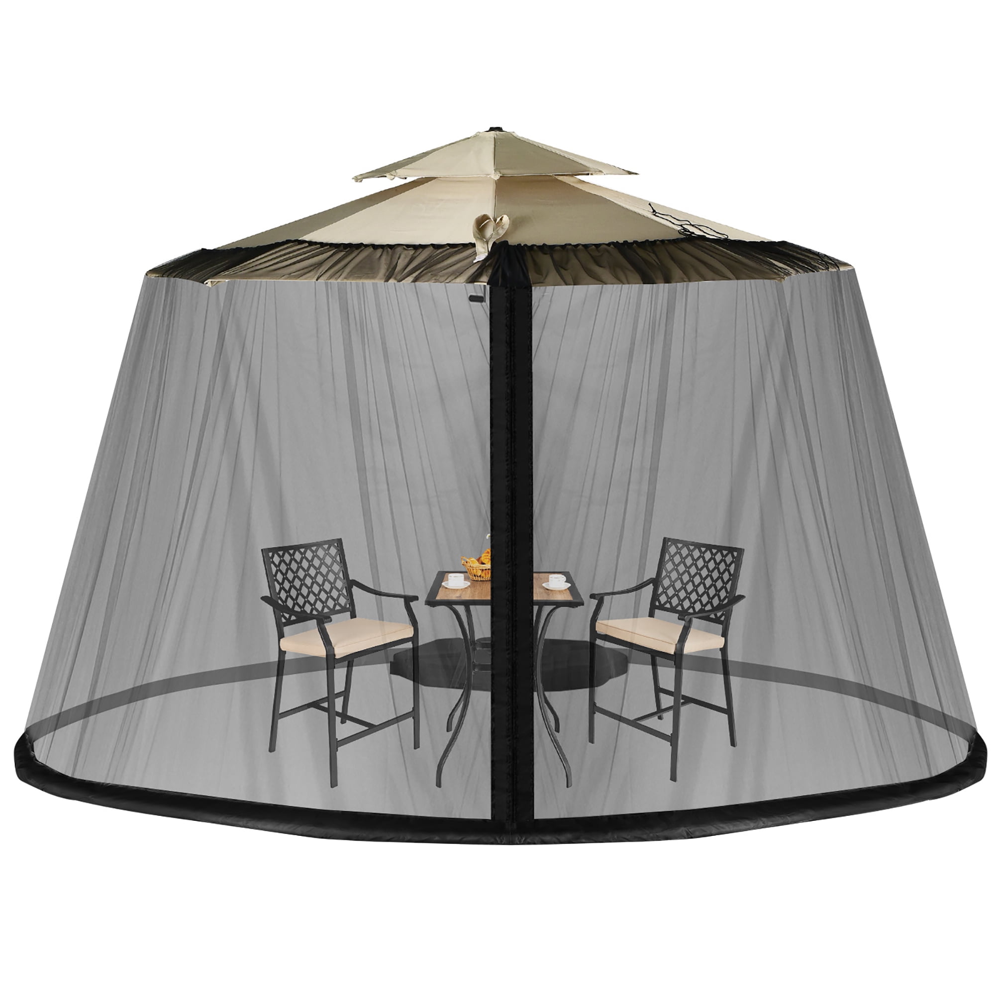 Costway 8-12 FT Patio Umbrella Table Mesh Screen Cover Mosquito Bug ...