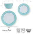 Pfaltzgraff Grayson Teal 12-Piece Dinnerware Set Stoneware Round in ...