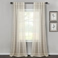 Lush Decor Farmhouse Textured Grommet Sheer Window Curtain Panels ...