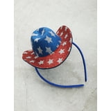 Way To Celebrate Patriotic Plastic Cowboy Hat Headband for Summer ...