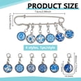 1Set 4Pcs Blue Flower Pattern Glass Pendant Stitch Markers Crochet ...