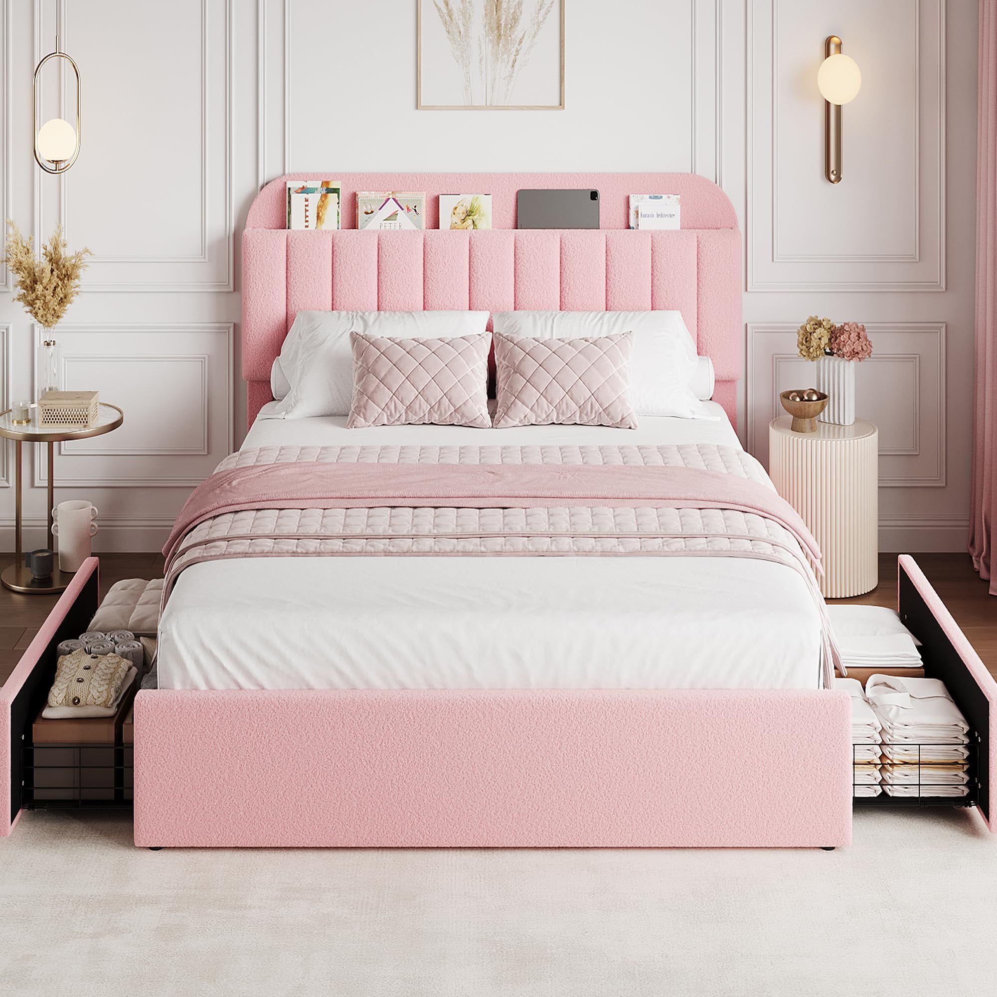 Click here for Pioneerworks Full Bed Frame With Storage Headboard... prices