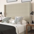 Merrick Lane Modern Full Wooden Platform Bed Frame, Upholstered Faux ...