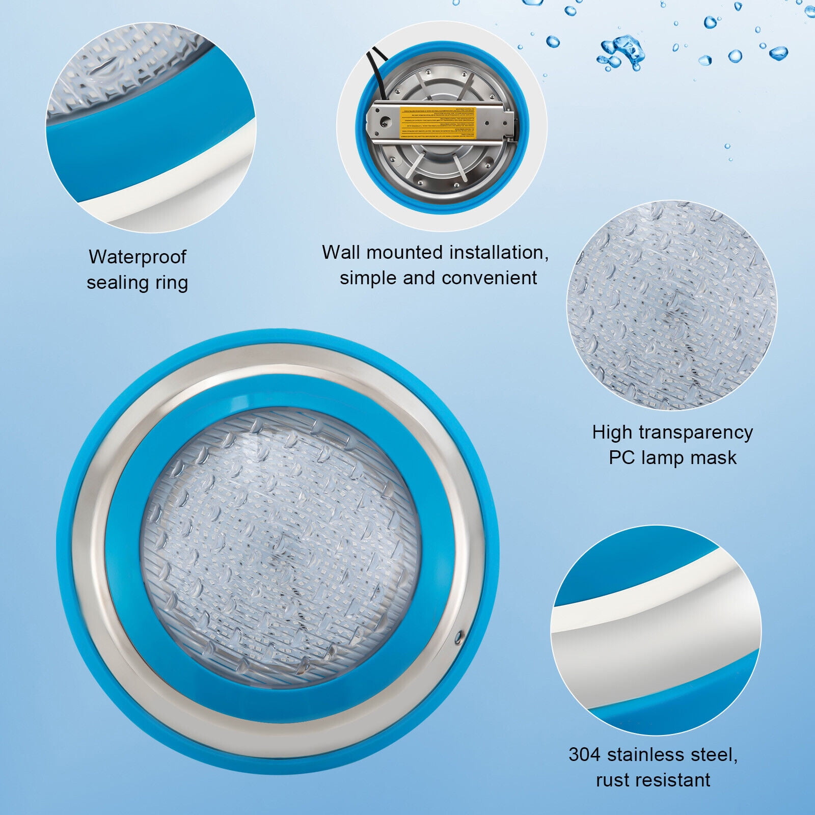 12V 45W RGB Swimming Spa LED Pool Lights Underwater Light Garden IP68 Waterproof - Walmart.com