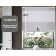 34" White Cordless Light Filtering Window Blinds, Horizontal Vinyl Mini ...