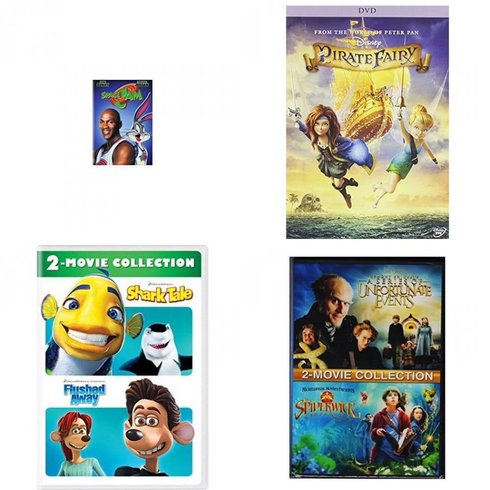 Children's 4 Pack DVD Bundle: Space Jam, The Pirate Fairy, Shark Tale ...