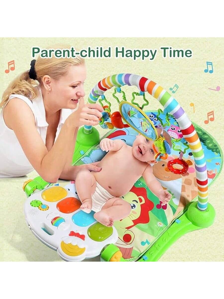 CUTE STONE Baby Gym Play Mat, Play Piano Gym with Tummy Time Activity ...