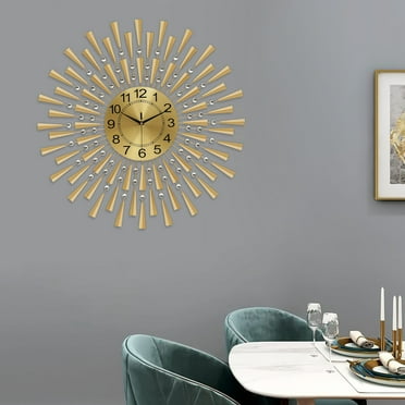 Yosemite Home Decor Gilded Round Modern Metal Gear Clock in Gold ...