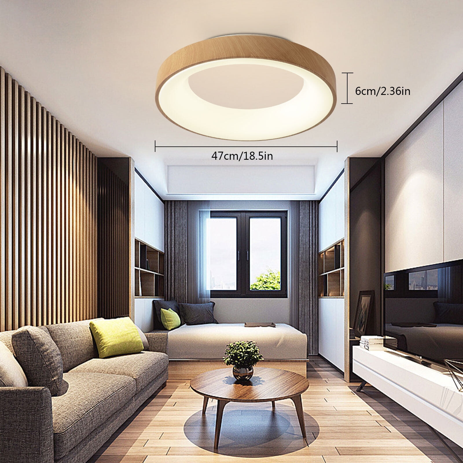 Modern Round Ceiling Light Acrylic Lampshade LED Dimming Lamp Flush ...