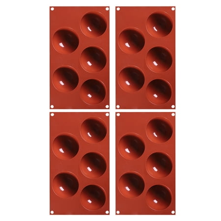 dodocool 4PCS 5 Holes Silicone Mold Hemispherical Baking Mold Round ...