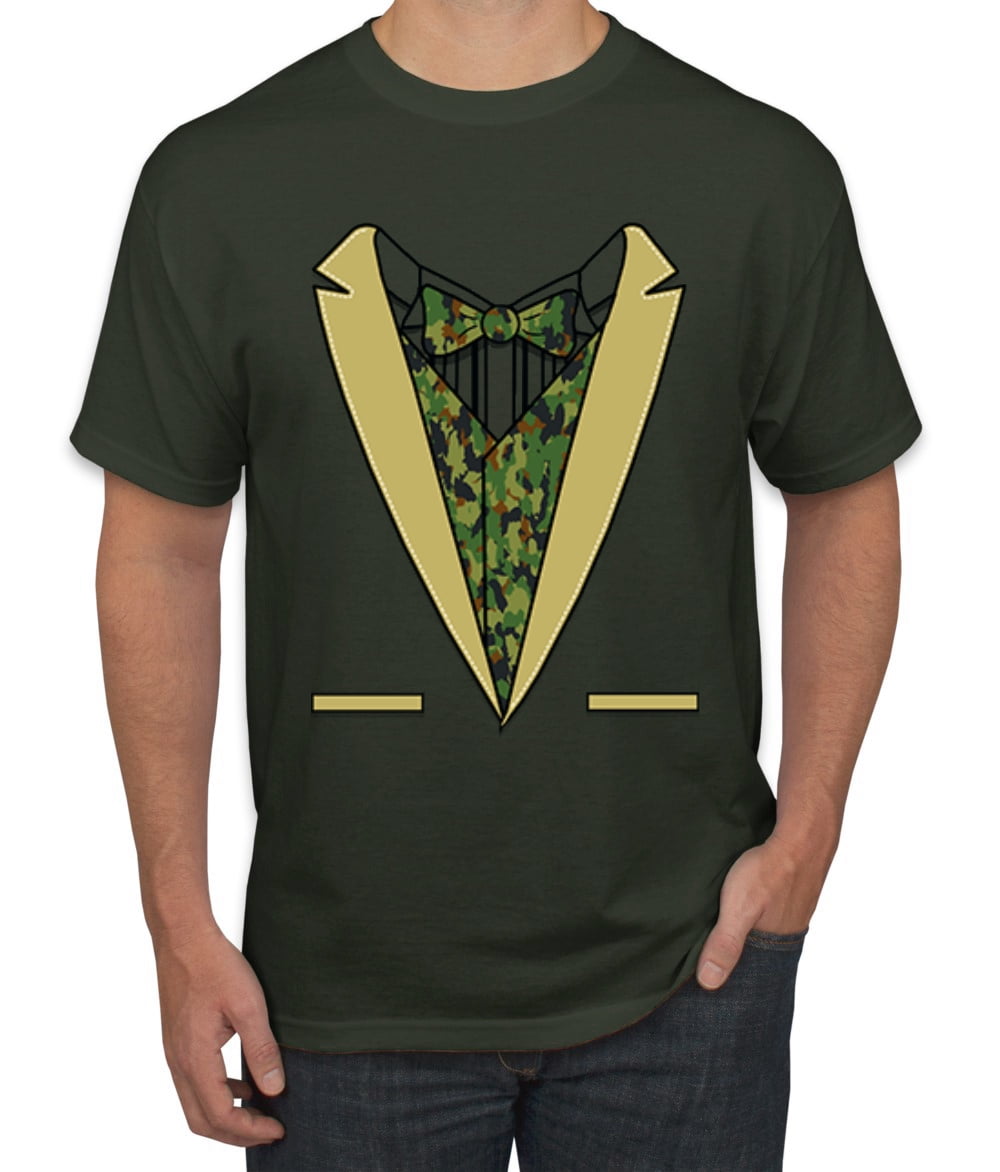 Wild Bobby, Funny Camo Fake Tuxedo Hunting, Humor, Men Graphic Tee ...