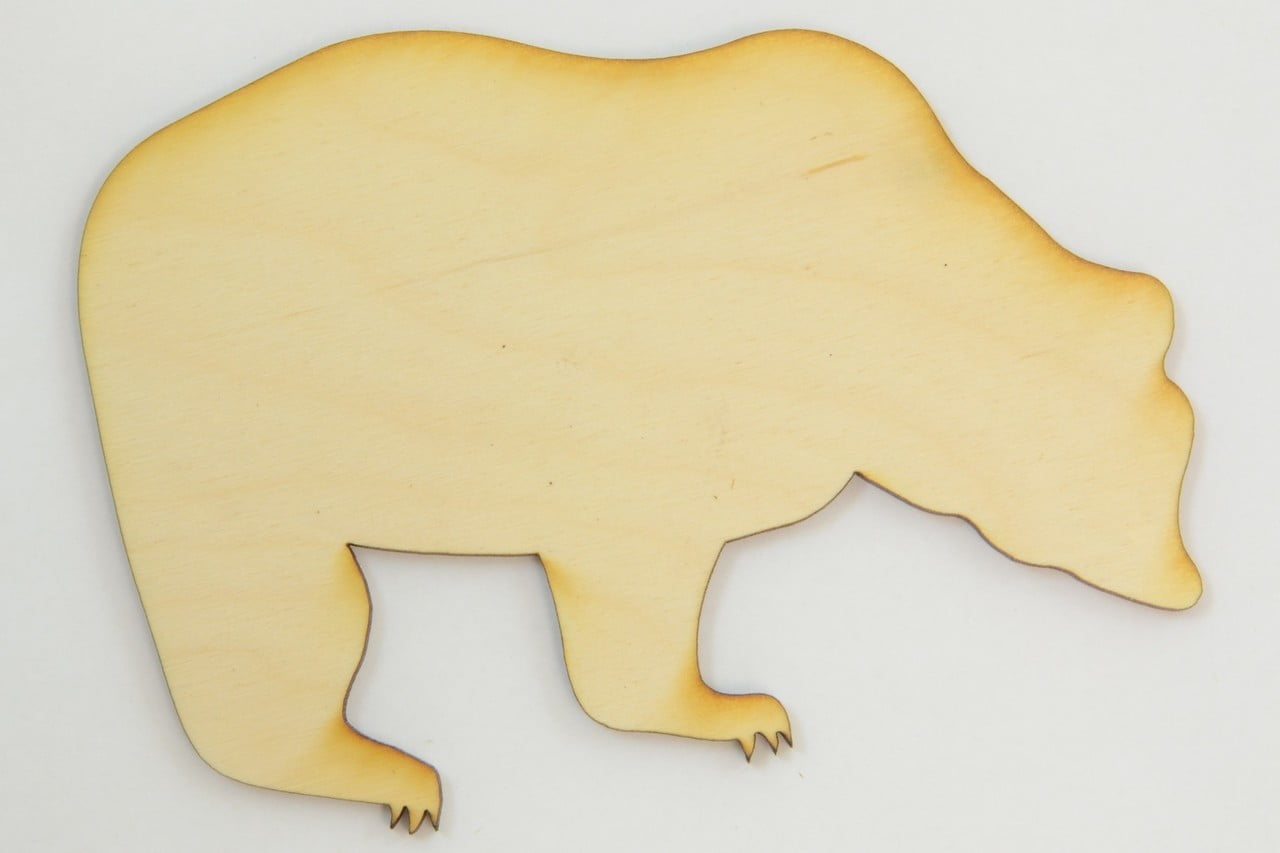 Package Of 10, Small 4.75" X 3.75" Bear Wood Cutout - Walmart.com