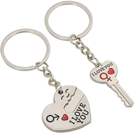Pair of Valentine's Day Keychains - I love you heart and keyring ...