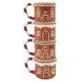 Holiday Time Gingerbread House Stackable Stoneware Mug with Metal Rack ...