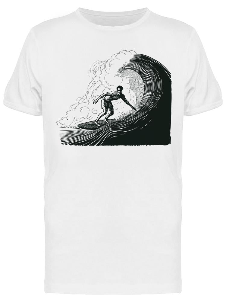 Surfer And Big Wave Design T-Shirt Men -Image by Shutterstock, Male ...