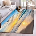 3x5 Area Rugs, Ocean Sunset Non-Skid Rubber Backing Large Rectangle ...