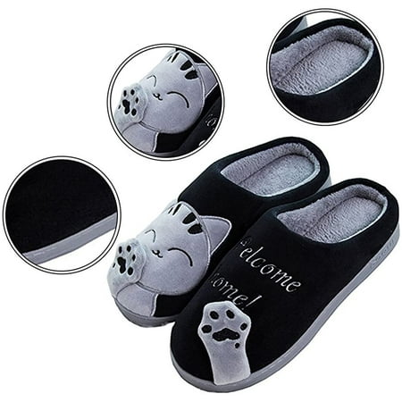 Cute Cat Slippers Indoorwinter Slippers Anti-Slip Shoes forwomen and ...