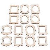 40pcs Hand Made Mini Wooden Pictures Frames DIY Wood Picture Frame Home ...