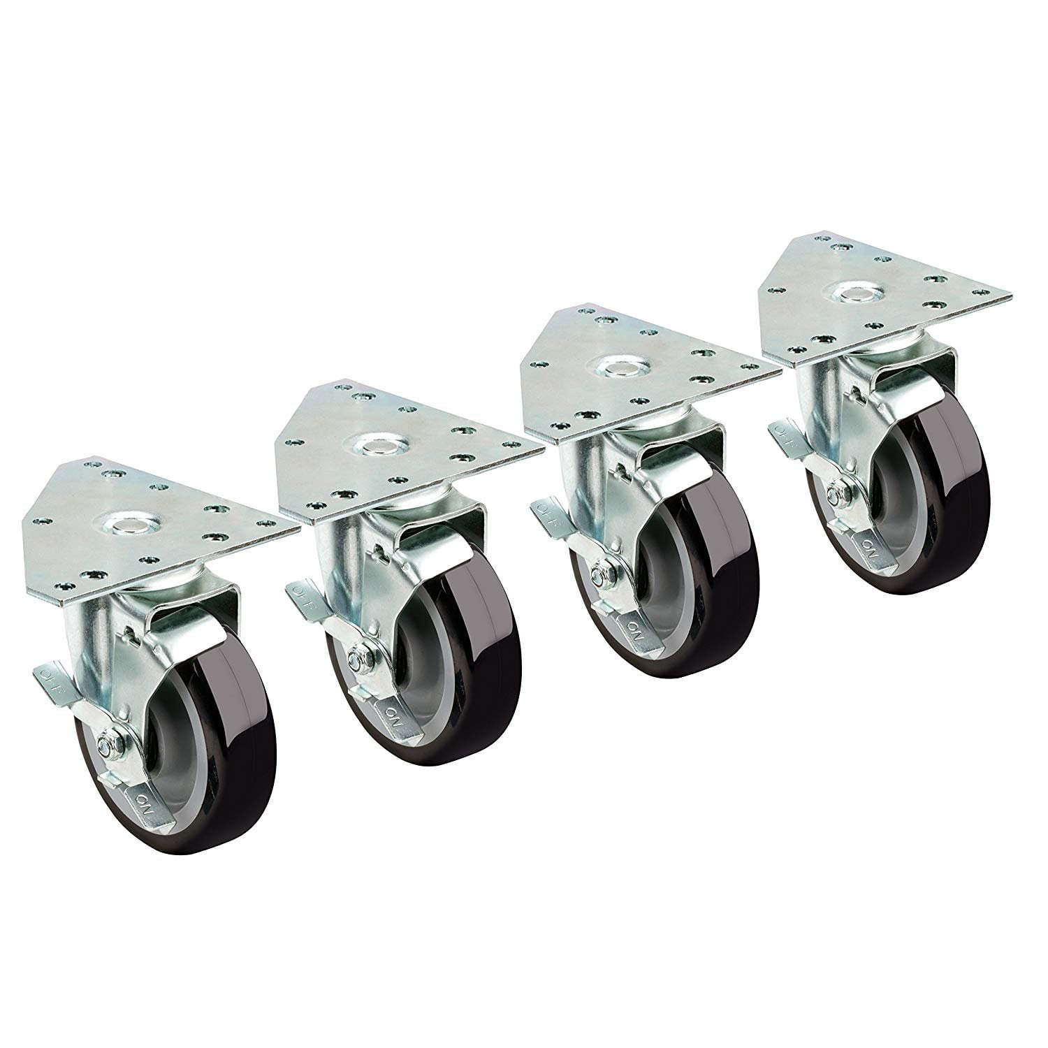 Krowne Triangle Heavy Duty Plate Caster, Swivel w/Lock, 5" Diameter ...