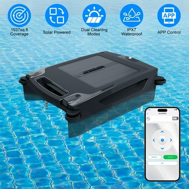 Betta Solar Powered Robotic Pool Skimmer with Dual Charging Options and ...
