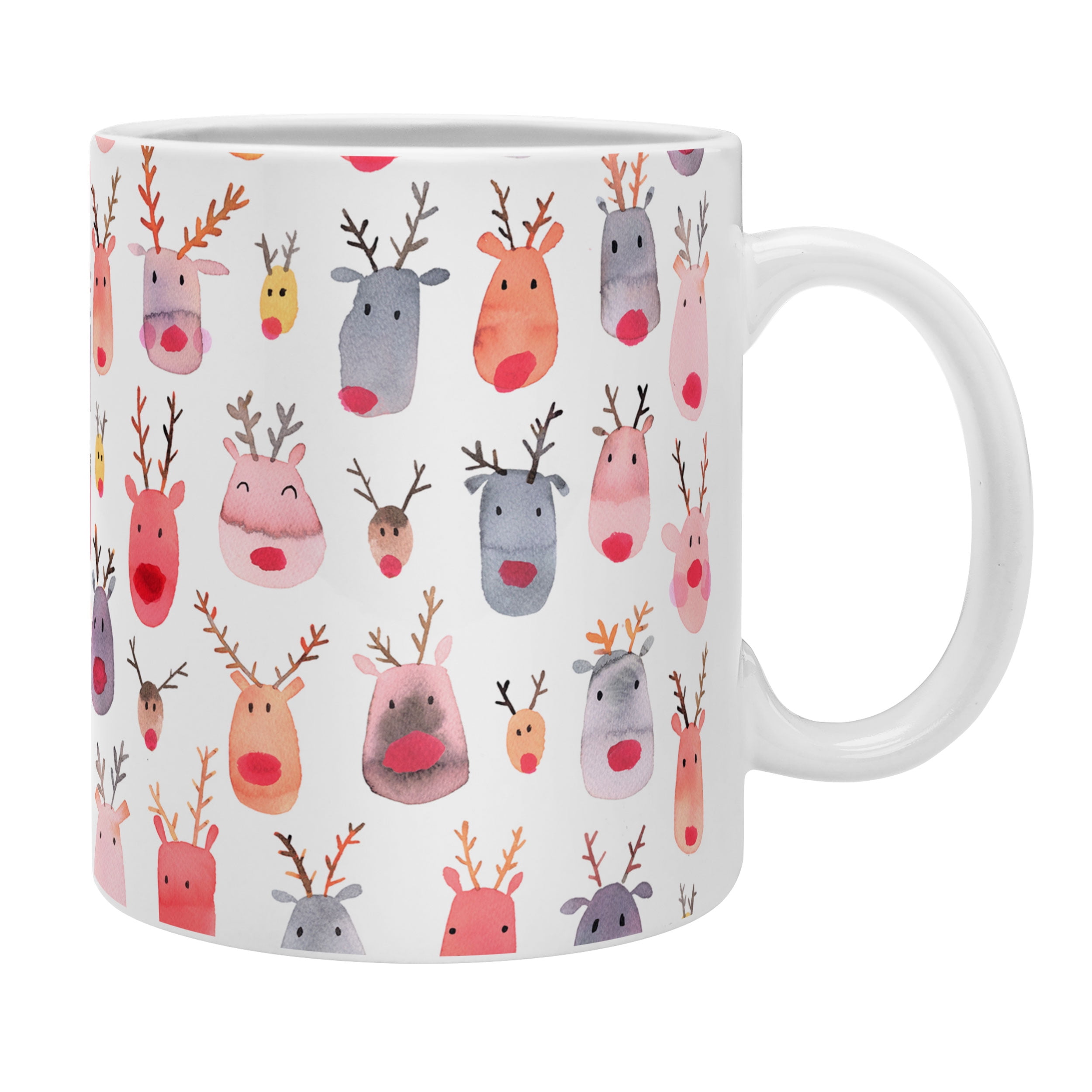 Society6 Ceramic Coffee Cup - Ninola Design Rudolph Cute Reindeers Mug ...