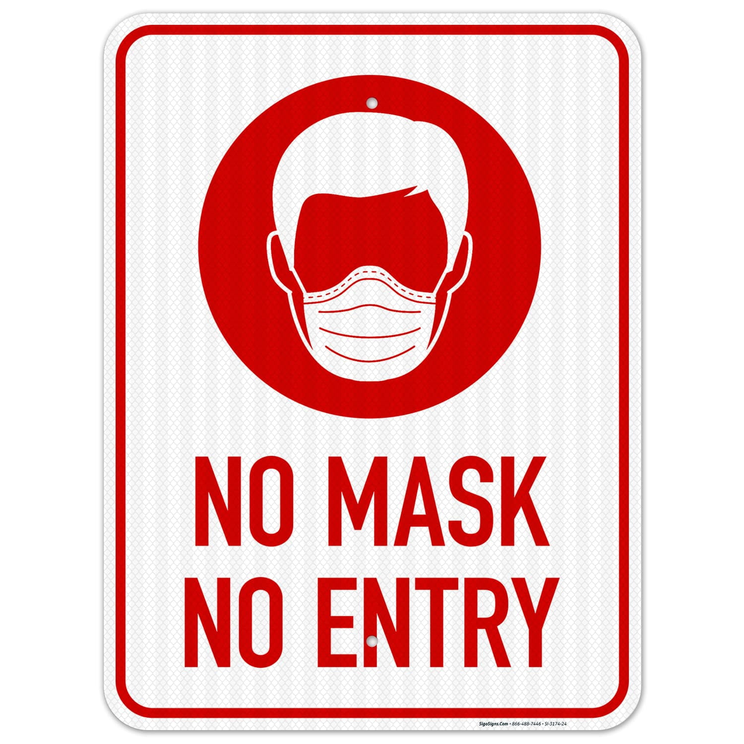 No Mask No Entry Sign, 18x24 Reflective Aluminum EGP - Walmart.com