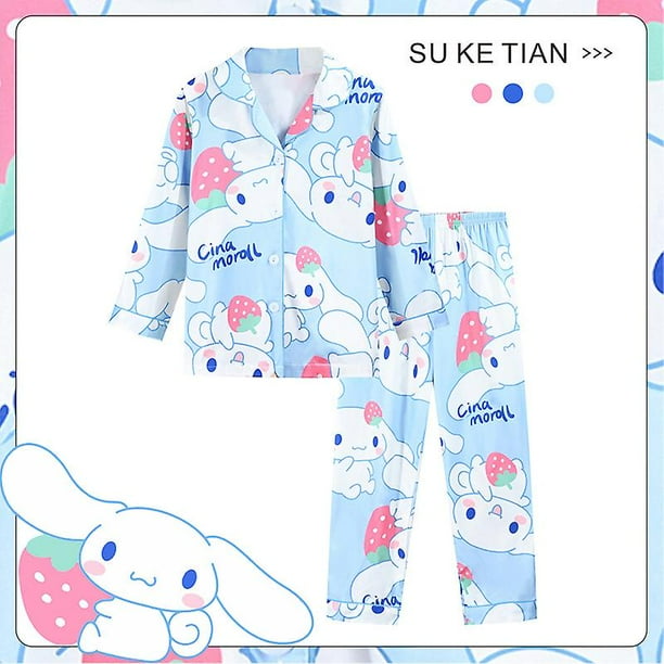 Kawaii Sanrioed Cinnamoroll Pajamas Cute Anime Kuromi Melody Children's ...