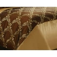 Hig King Size 7 Piece Bedding Set In Chocolate And Gold Comforter