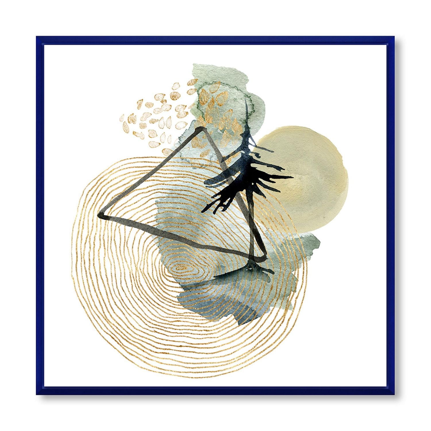 Designart Abstract Landscape Of Mountains Moon and Tree FLOAT FRAME ...