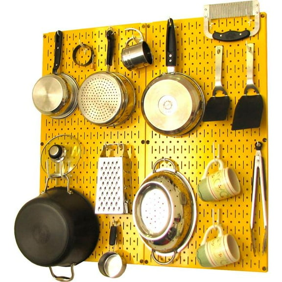 Kitchen Pegboard Pack Storage & Organization Kit, Blue & Red - 32 x 32 ...