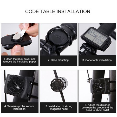 English Mileage Speedometer Mountain Bike Stopwatch Stopwatch Wireless ...