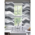 Abstract Stripe Ocean Wave Chiffon Sheer Curtains 63 Inches Long Black ...