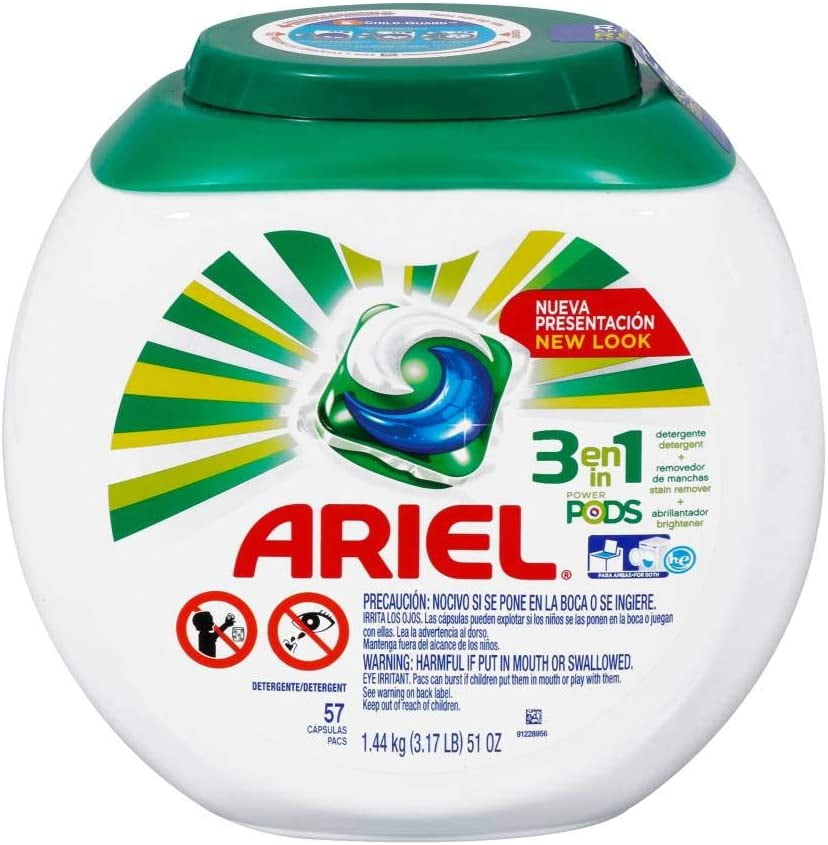 Detergente Ariel 3 en 1 en Capsulas 57 Unidades | Walmart en línea