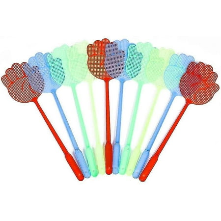 Dinohhi Fly Swatter 10 Pack Fly Swatters Multi-colors Manual Plastic ...