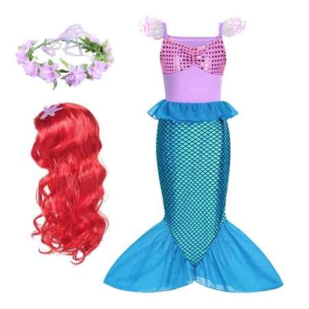 Disney fille vêtements princesse petite sirène Ariel robe d'été enfants ...