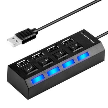 onn. Portable 4-Port USB Hub with USB 2.0 Ports - Walmart.com