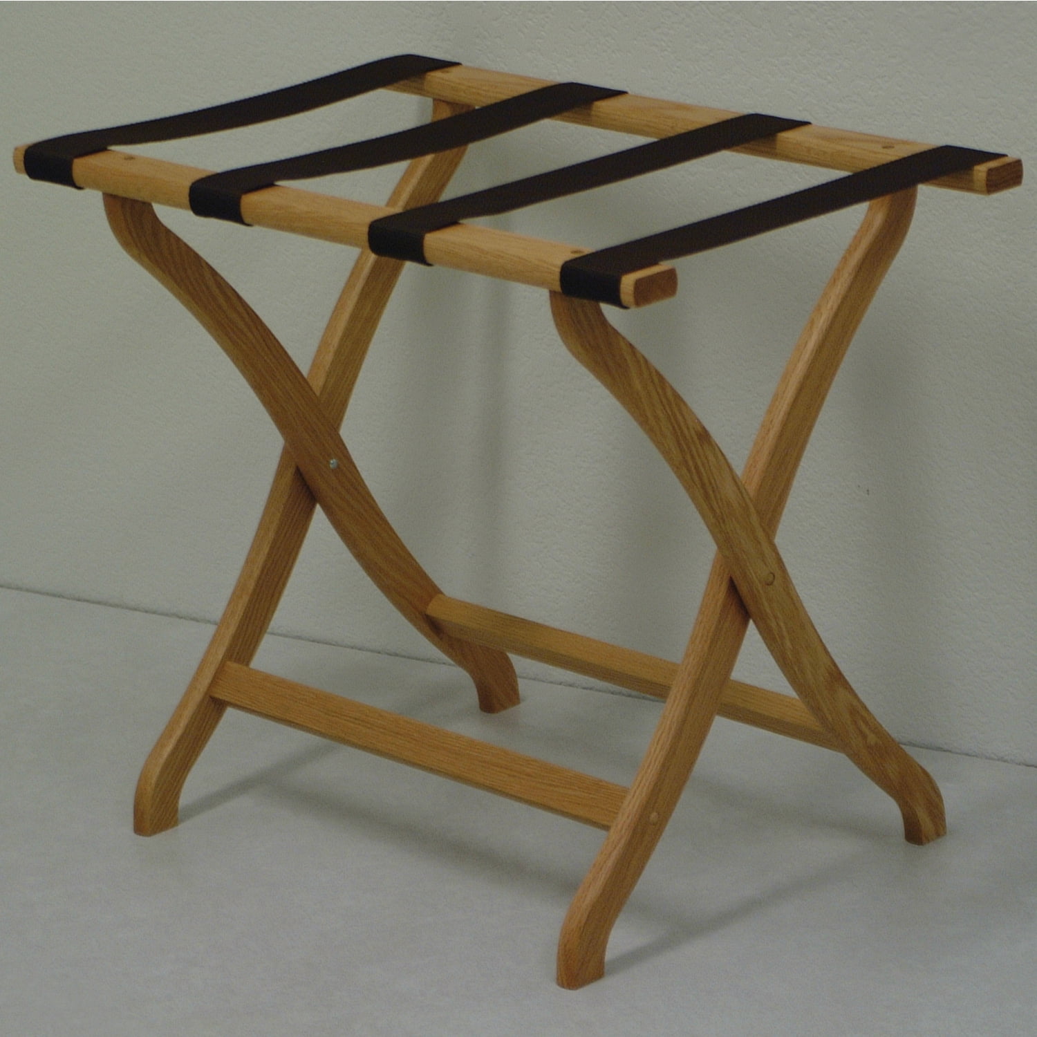 Wooden Mallet Designer Curve Leg Luggage Rack-Color:Brown,Finish:Light ...