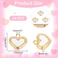 1 Box 10Pcs 304 Stainless Steel Pendants with Shell Heart Golden ...