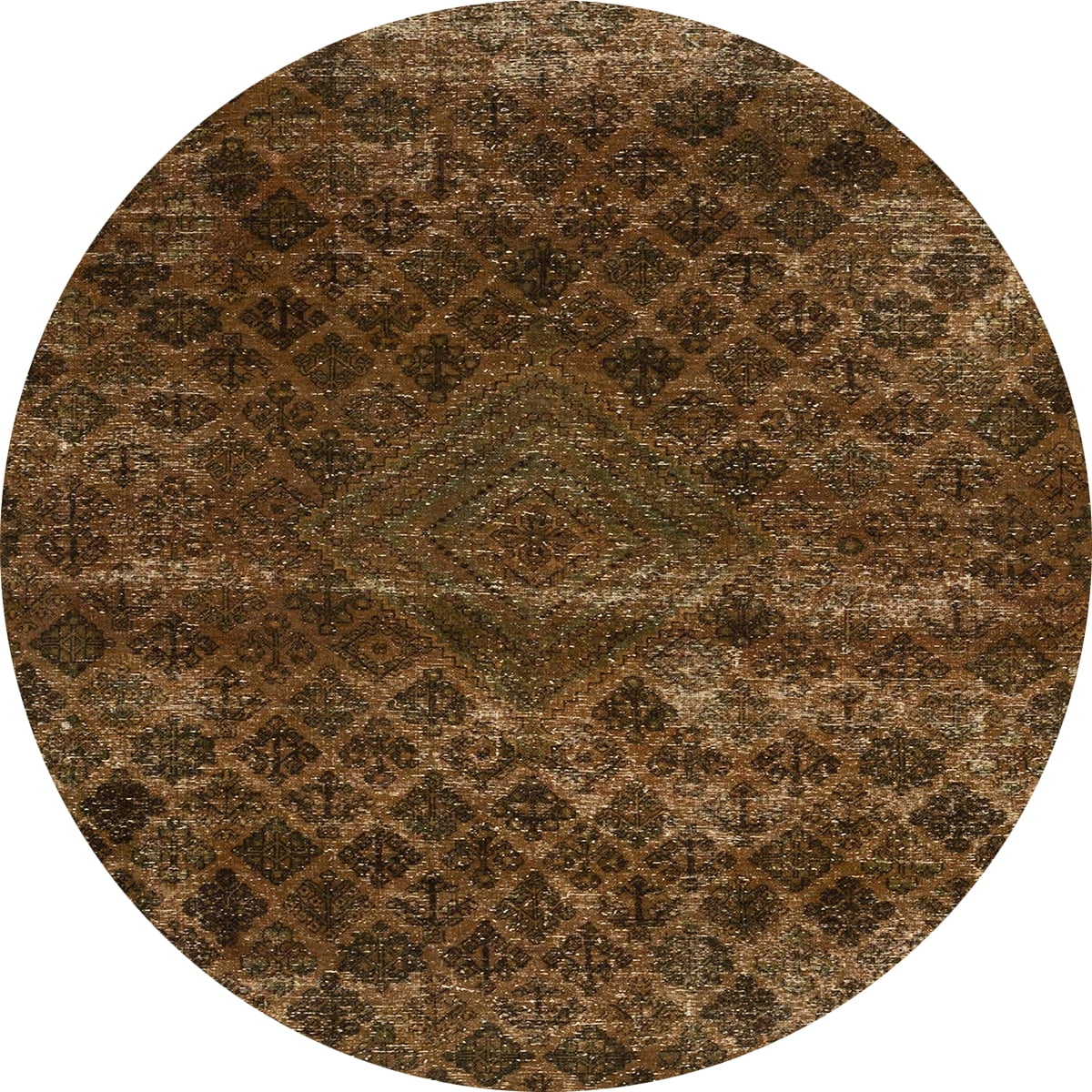 Ahgly Company Indoor Round Abstract Red Abstract Area Rugs, 5' Round ...