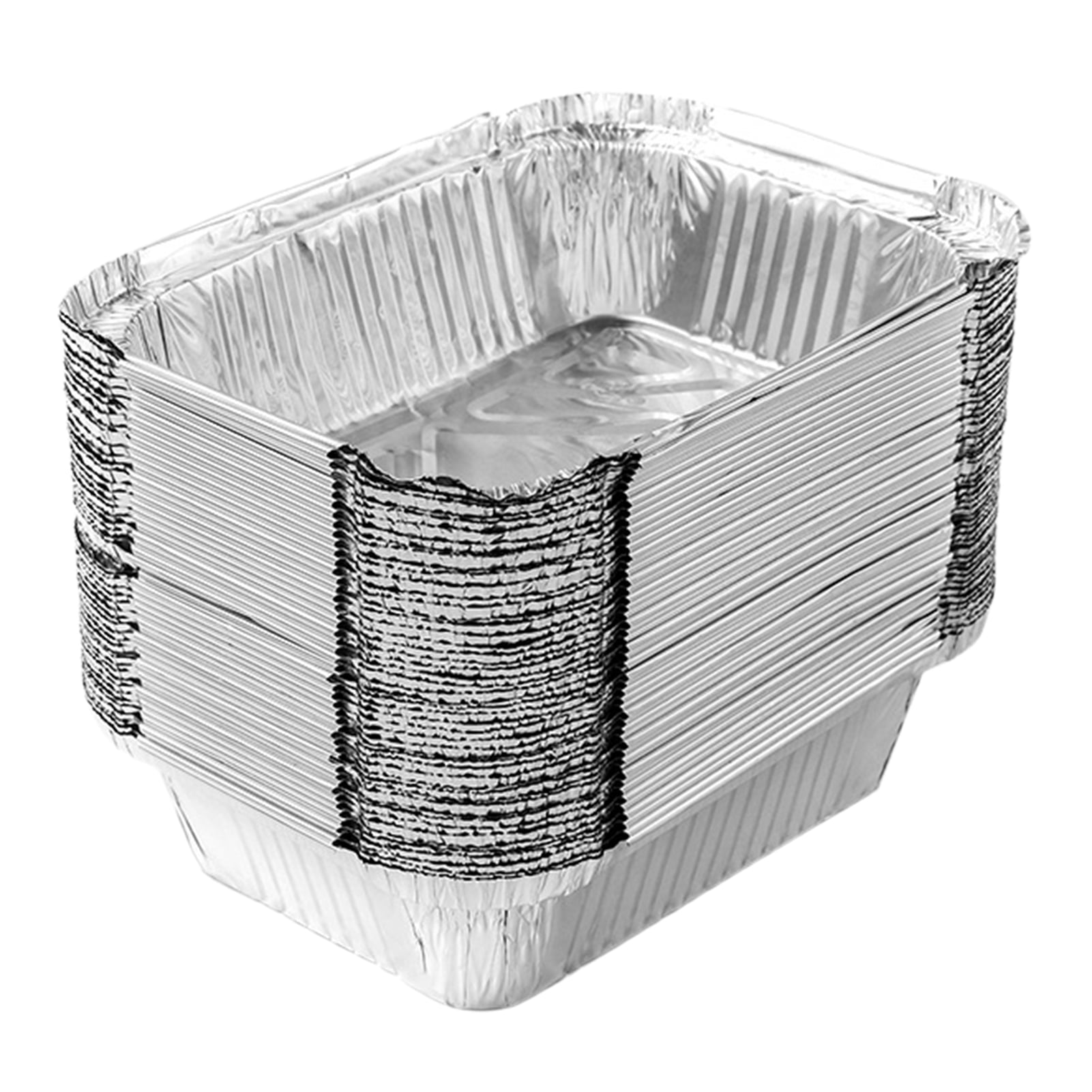 50 Tin Paper Boxes Thickened Rectangular Tin Paper Plate Bowl Barbecue ...