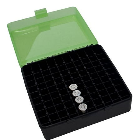 MTM 100 Round Flip-Top Ammo Box 380/9MM Cal (Clear Green/Black) | Walmart Canada