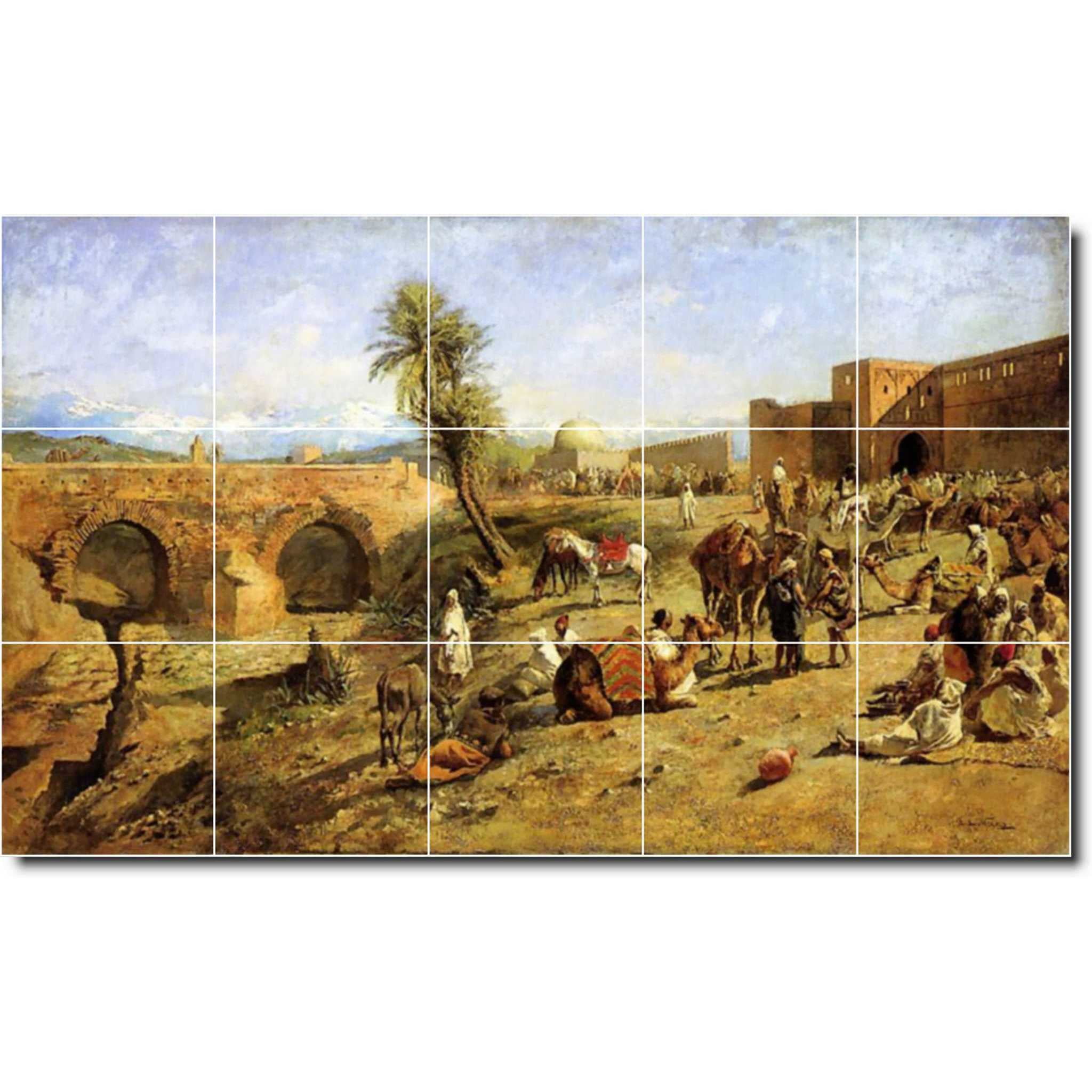 Ceramic Tile Mural-Edwin Weeks City Wall Tile Mural 16. 40" w x 24" h ...