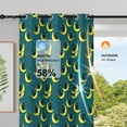 Black Cat and Moon Teal Pattern Blackout Curtains,Triple Weaved Fabric ...