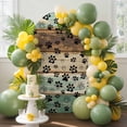 Animal Paw Print Arch Backdrop Cover 6 FT Dog Claws Pattern Brown Green ...