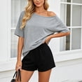 Blczomt Gray Tops Women Casual Tunic Shirt Y2K Dressy T Shirts for ...