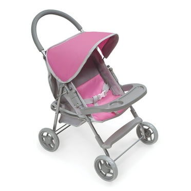 Badger Basket Folding Triple Doll Stroller - Pink/Polka Dots - Walmart.com