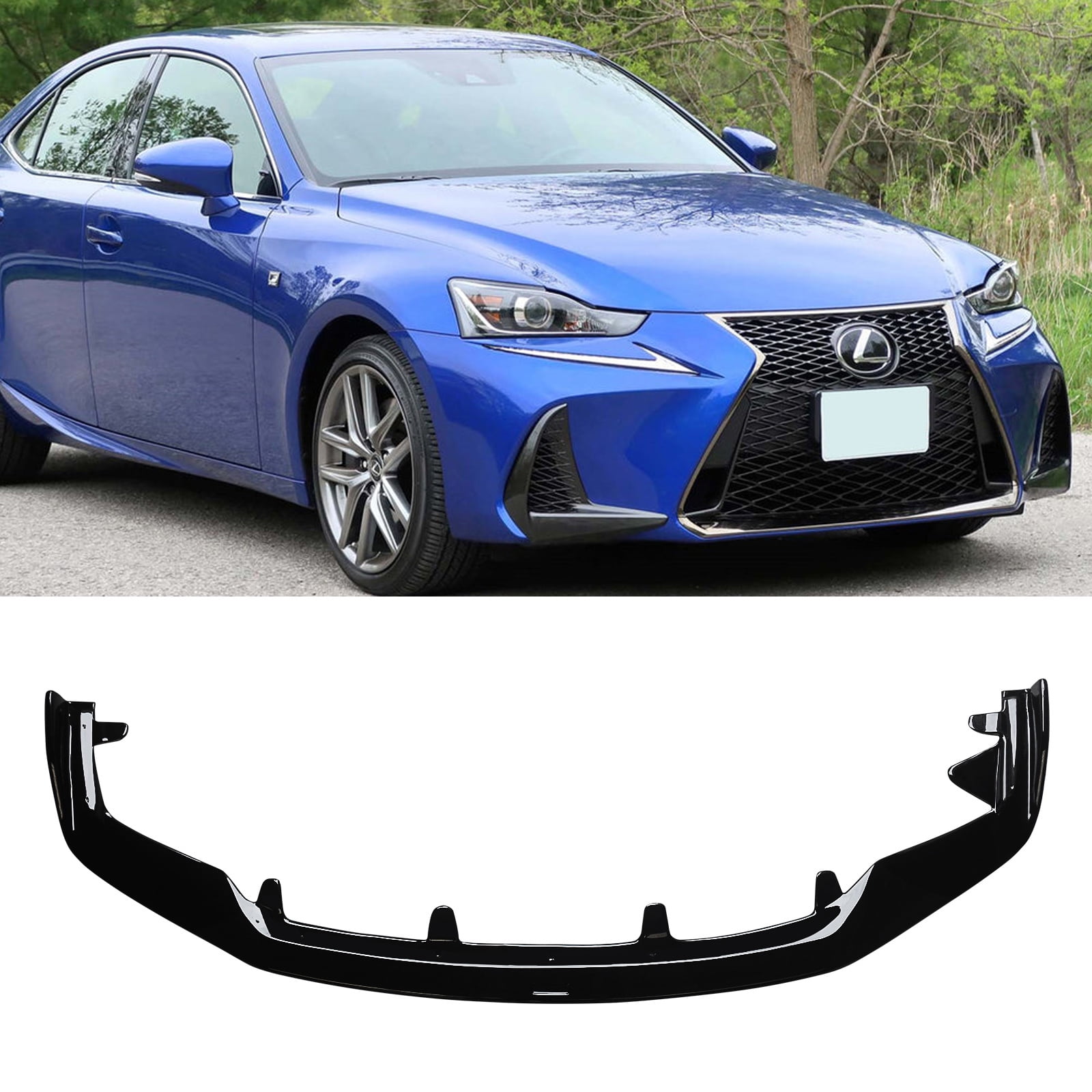 NINTE Front Bumper Lip for 2017-2020 Toyota Lexus IS250 Gloss Black ...