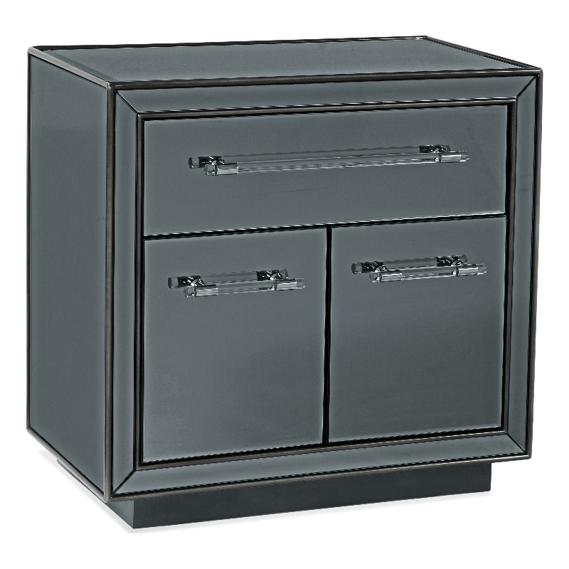 Trevor Gray Wood Chair-side Chest with Mirror Glass - Walmart.com