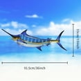 "Liffy 36"" Large Blue Metal Marlin Fish Wall Decor - Stylish Outdoor ...